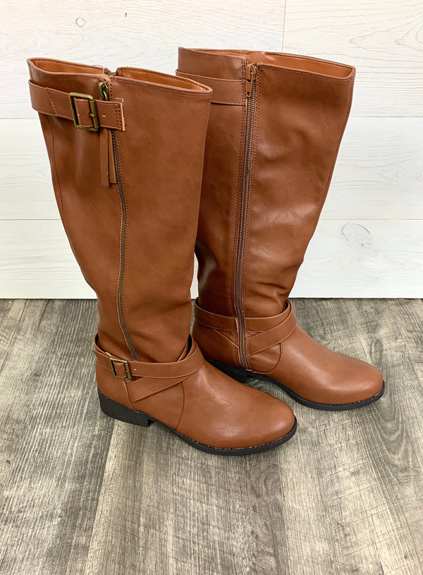 Cognac Riding Boot - Grace and Garment Boutique
